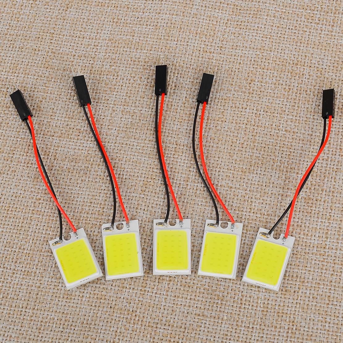 5pcs 12V White COB LED Car Interior Dome Panel T10 Festoon Light Bulb ...